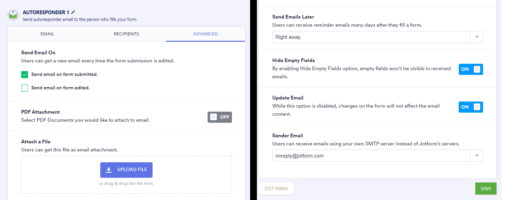 Explanation of Email Notification and Autoresponder Settings