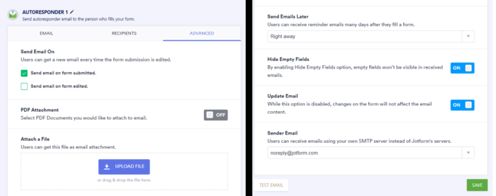 Explanation of Email Notification and Autoresponder Settings