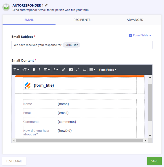 Setting up an Autoresponder Email