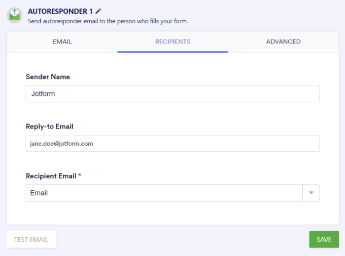 Explanation of Email Notification and Autoresponder Settings