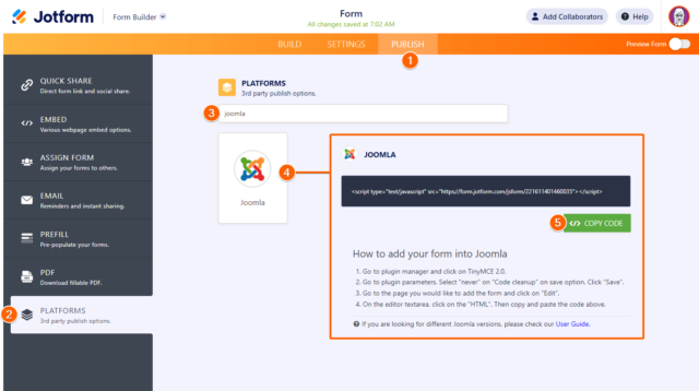 How to Add Your Form to Joomla