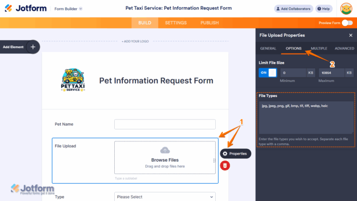 How to Change the Allowed File Types in File Upload Fields