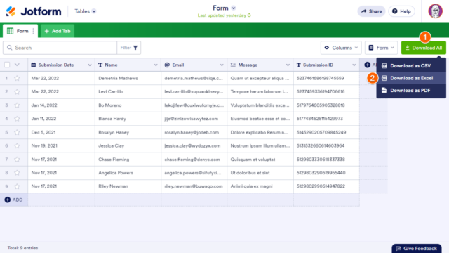 How to Export Form Data to Excel