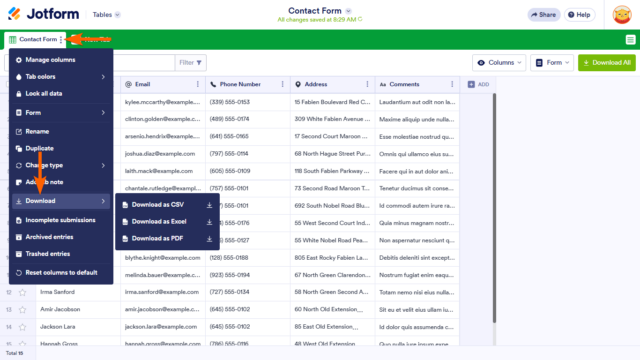 How to Export Your Form Data to Excel