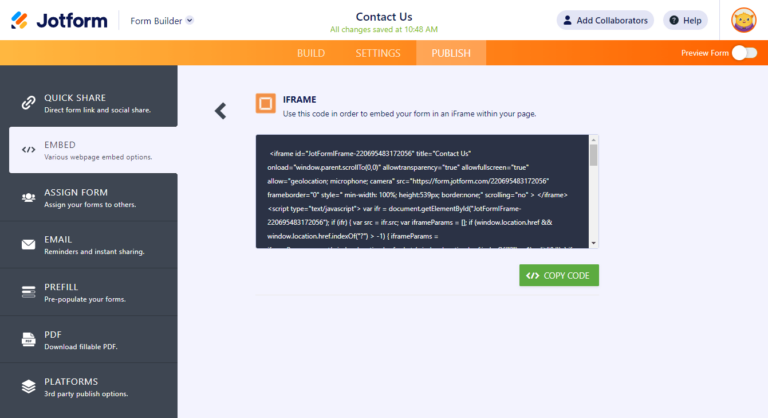 Which Form Embed Code Should I Use