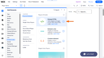 Adding Your Form to Wix