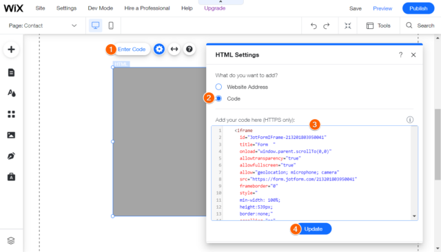 Adding a Form to Your Wix Site