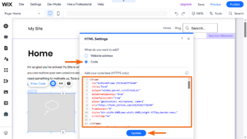 Adding Your Form to Wix