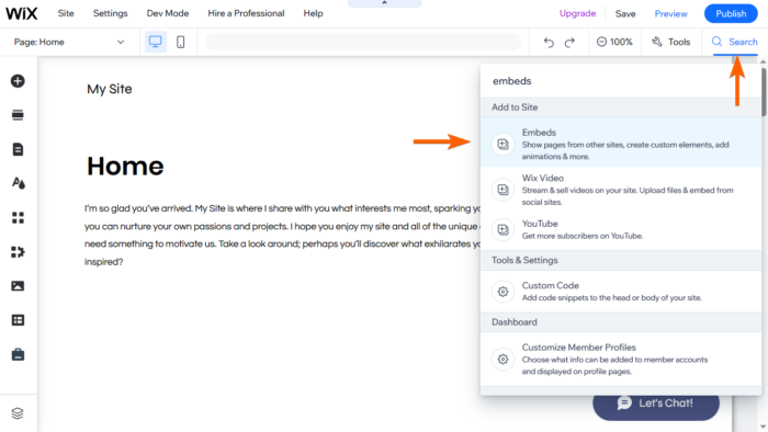 Adding Your Form to Wix