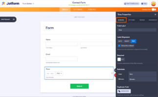 How to Add Time Field to a Form