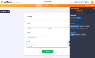 How to Add Time Field to a Form