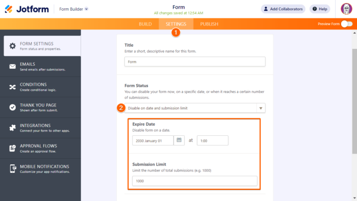 How to Add Time and Response Limits to Forms