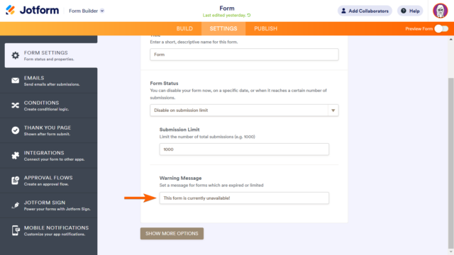How to Add Time and Response Limits to Forms