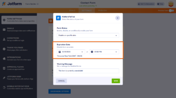 How to Add Time and Response Limit to Your Form
