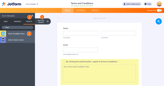 Creating a Scrollable Terms and Conditions