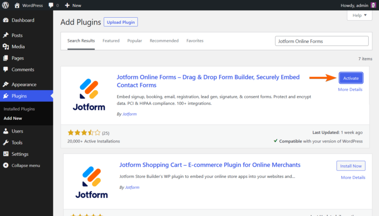 How to embed Jotform in WordPress?