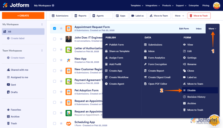 How to Enable or Disable a Form