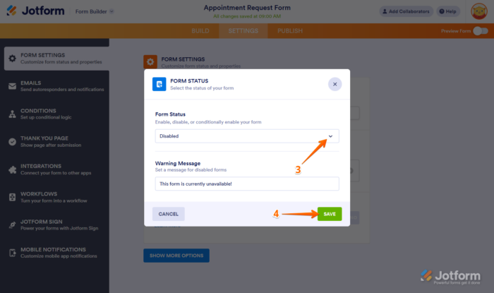 How to Enable or Disable a Form