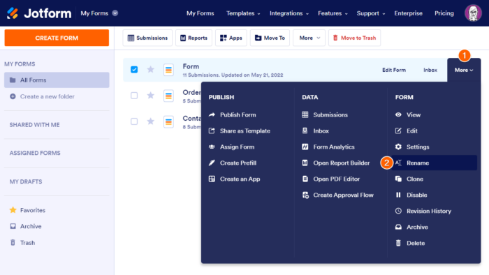 How to Change the Title or Name of Your Form