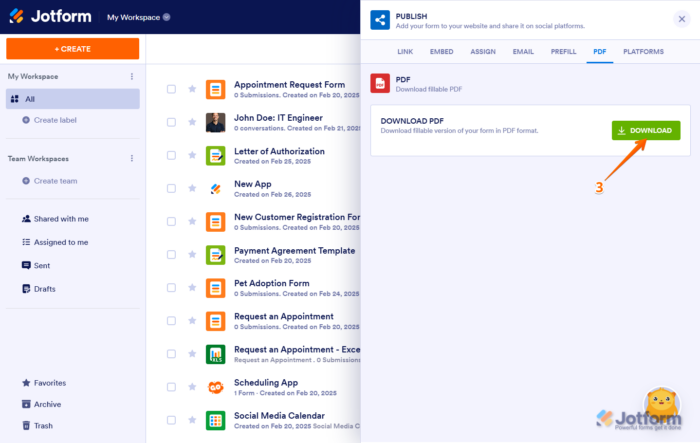 How to Create and Download a Fillable PDF Form