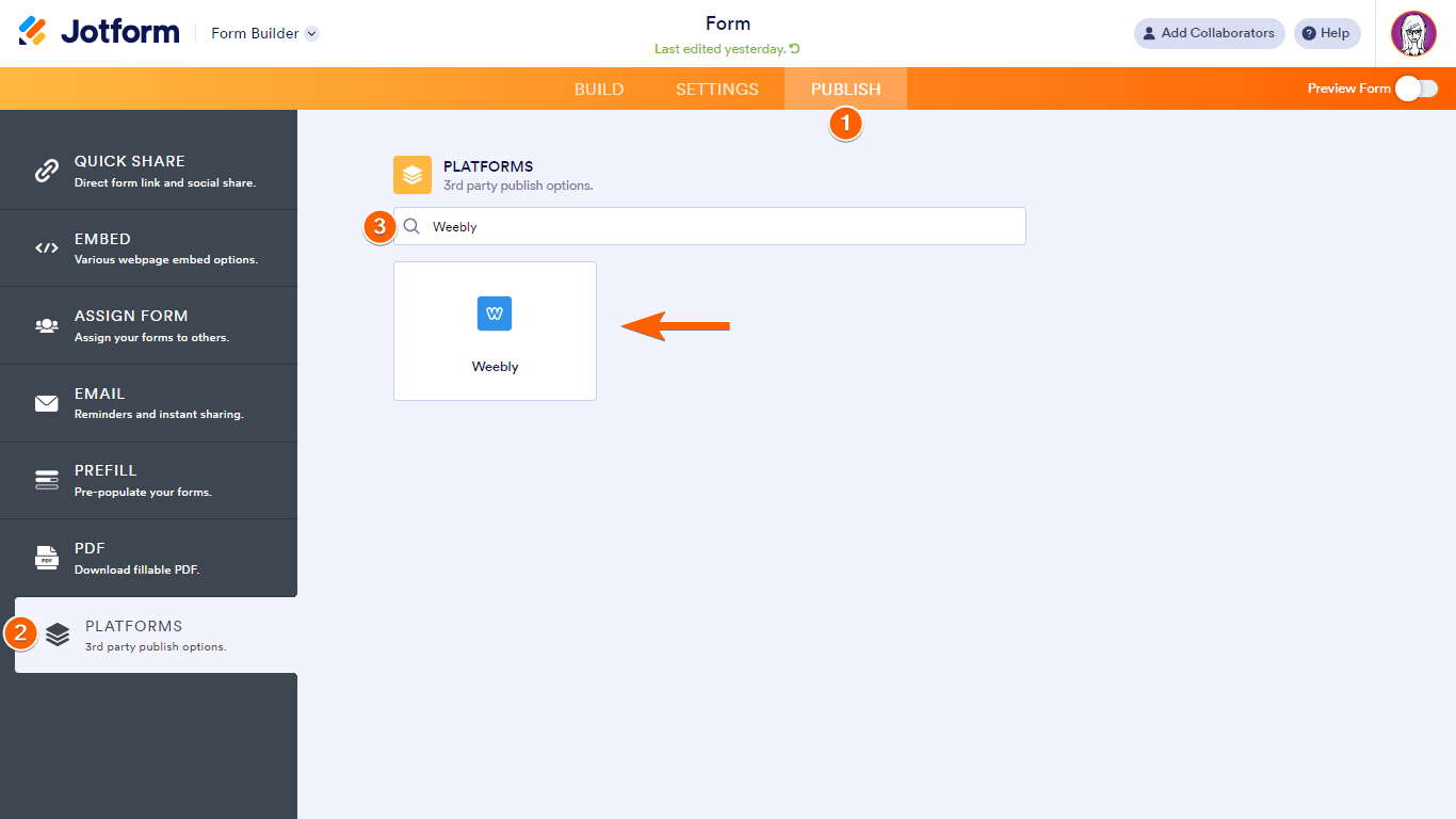 Adding a Form to Weebly