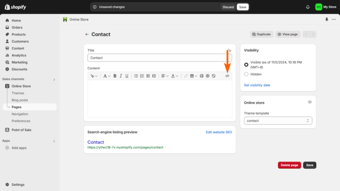 Adding a Form to Shopify Store