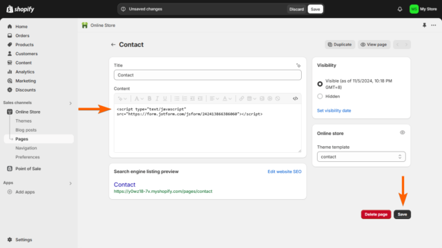Adding a Form to Shopify Store