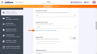 How to Enable Save and Continue Later on Forms