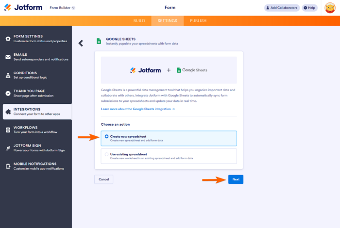 How to Integrate Jotform With Google Sheets
