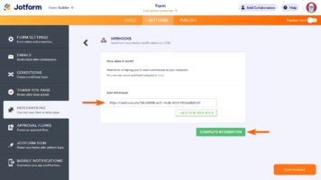 How to Create a Webhook to Send Submissions with Jotform