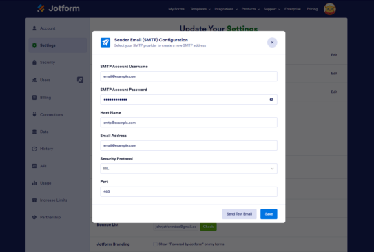 How to Set up SMTP for a Form