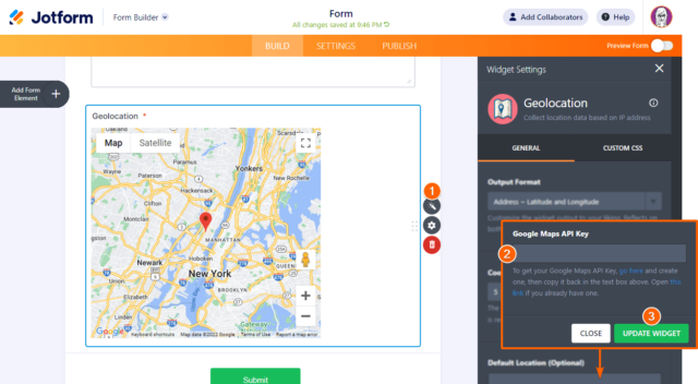 Add Google Map Geolocation Marker to Your Form
