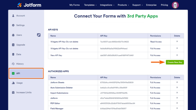 How to Create a Jotform API Key