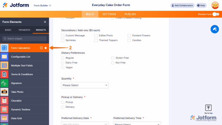 How To Use Jotforms Form Calculation Widget