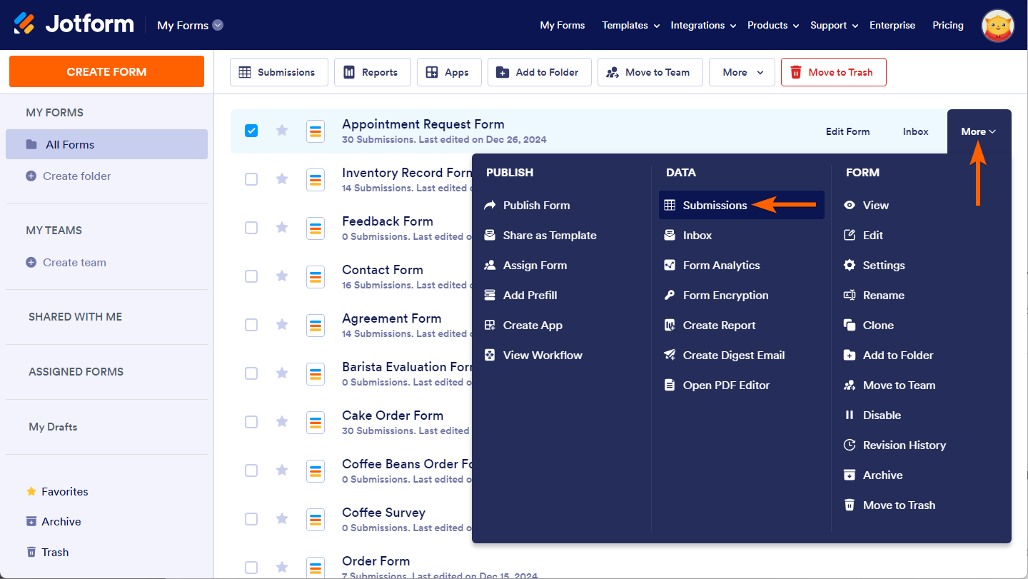 How to View Form Submissions
