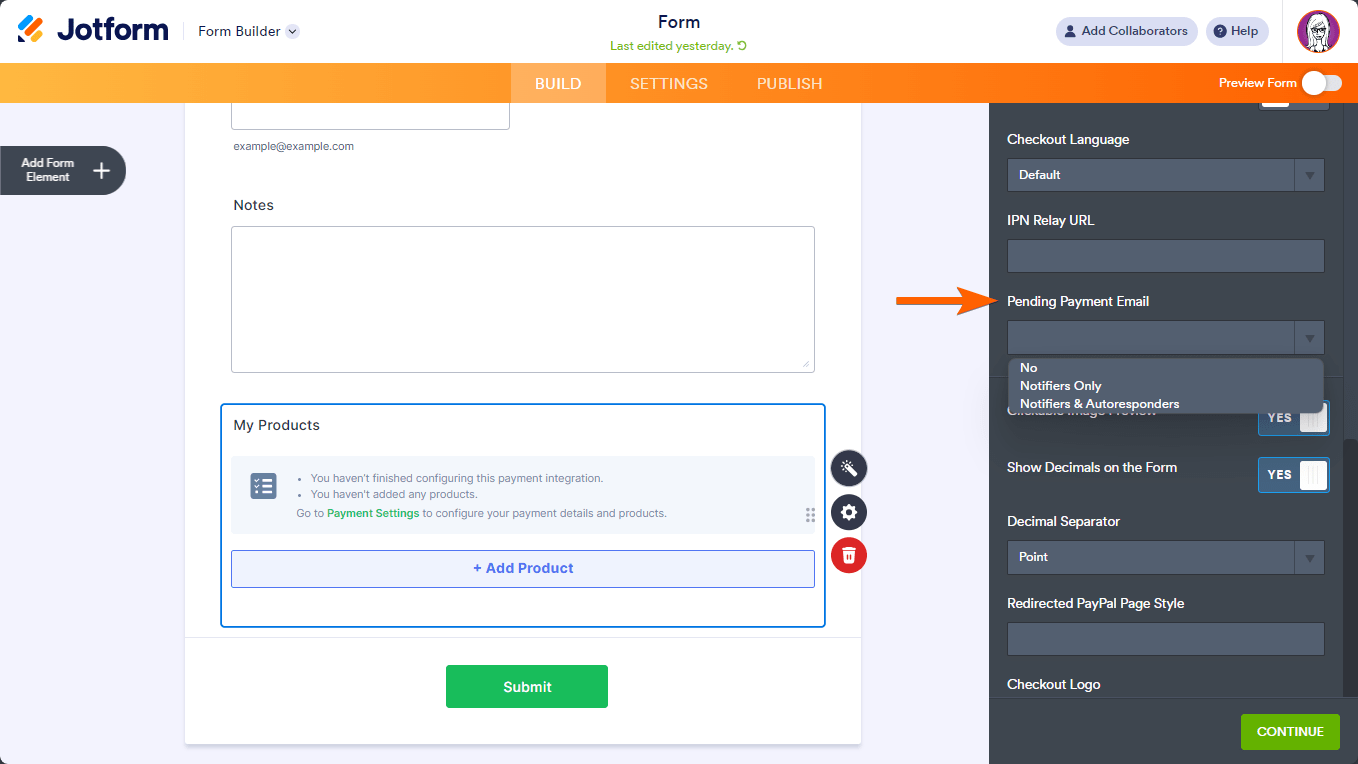 How to Set Up Incomplete Payment Notification Email