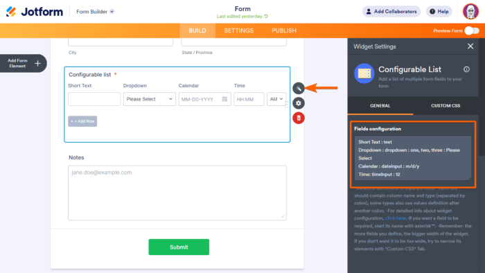 How to Set Up the Configurable List Widget