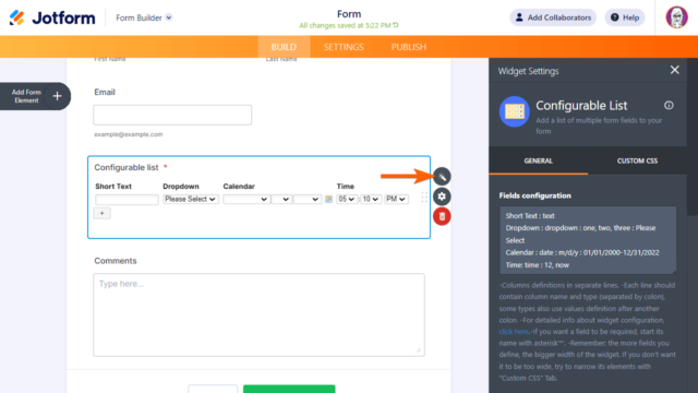 How to Set Up the Configurable List Widget