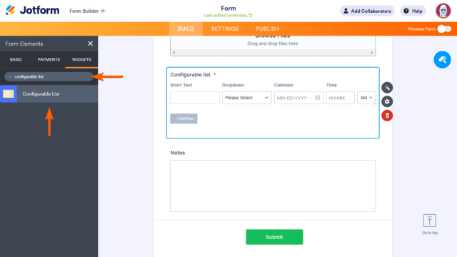 How to Set Up the Configurable List Widget