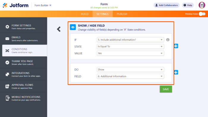 Show or Hide Multiple Fields at Once Using the Section Collapse Element