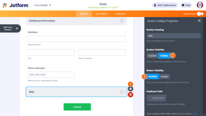 How to Show or Hide Multiple Fields Conditionally With Section Collapse