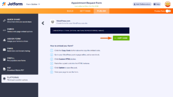 How to Embed a Form to WordPress.com - Getting Jotform Shortcode