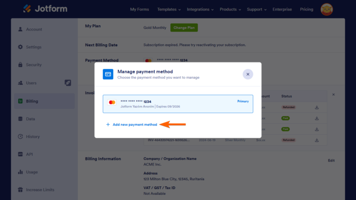 How to Change and Manage Account Payment Methods