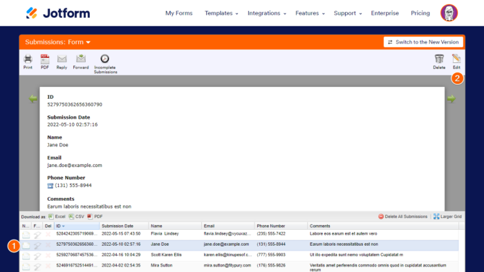 How to Edit Submissions Made on Your Forms