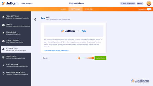 How to Integrate Your Form with Box