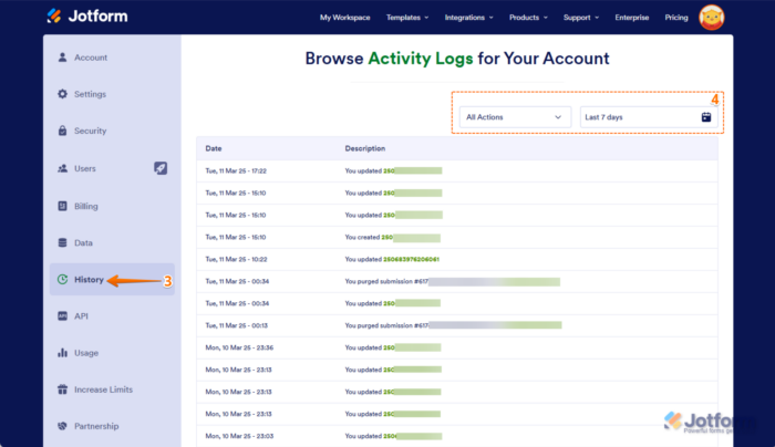 How to View Your Account Activity Logs