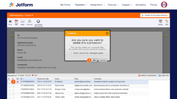 How to Delete Form Submission Data