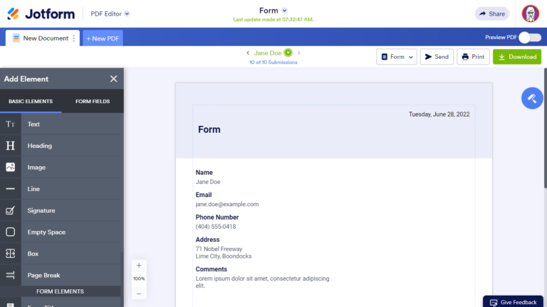 How to Create or Edit Your PDF Submission Report