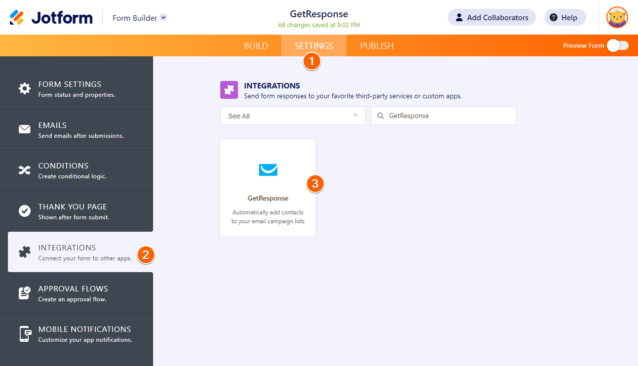 How to Integrate Jotform with GetResponse