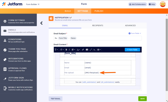 How to Display Uploaded Images in the Form Emails or Thank You Message